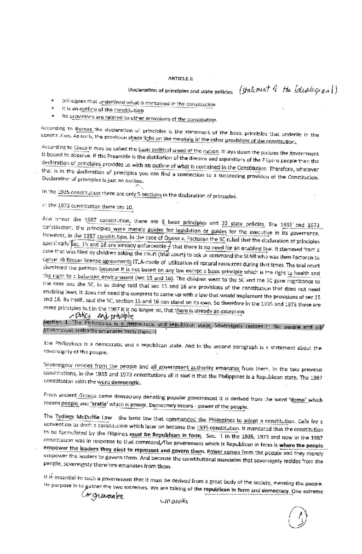 Article 2 Declaration of Principles and State Policies - Juris Doctor ...