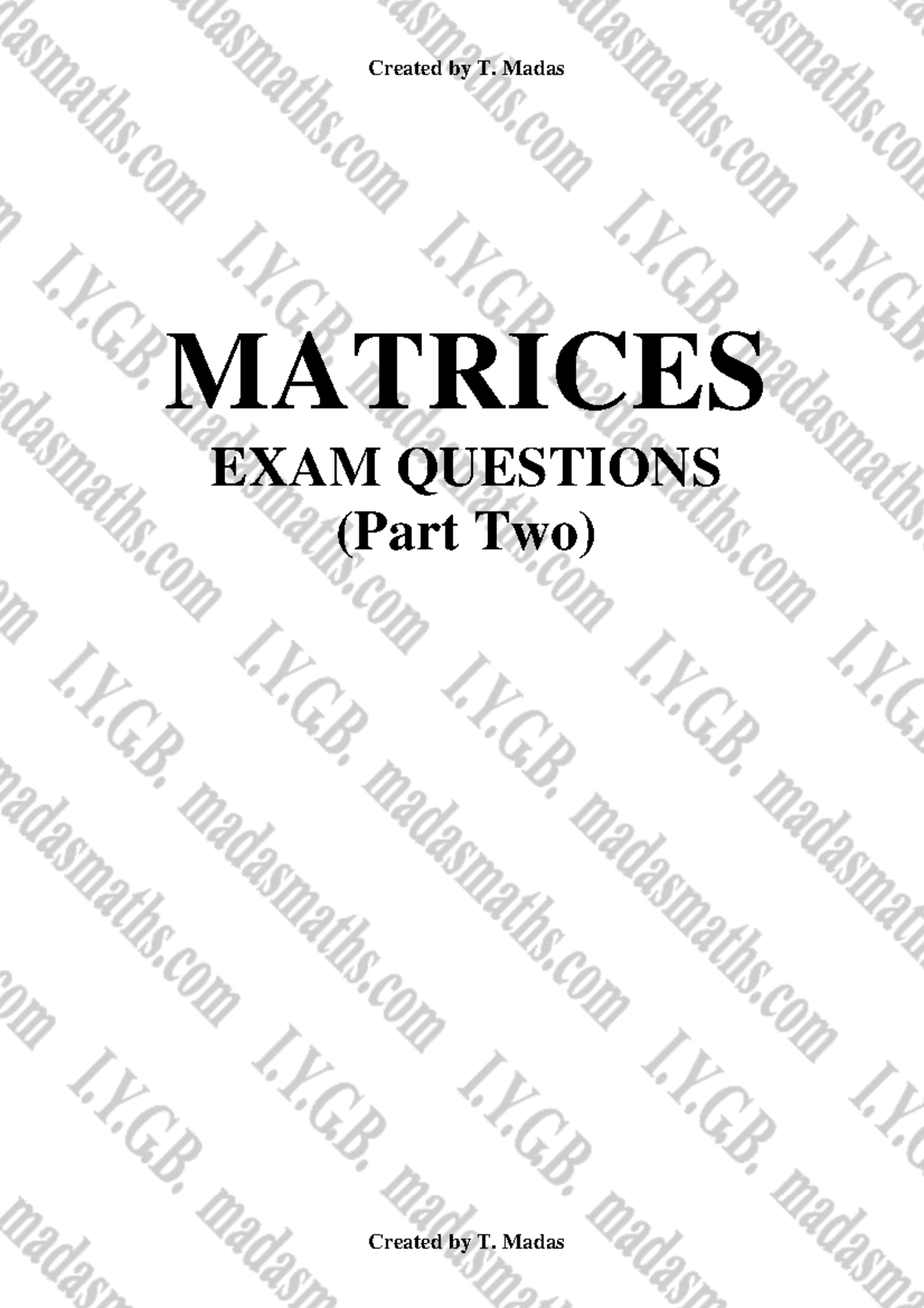 Matrices FP1 Exam Questions: Eigenvalues, Inverses & Transformations - Studocu