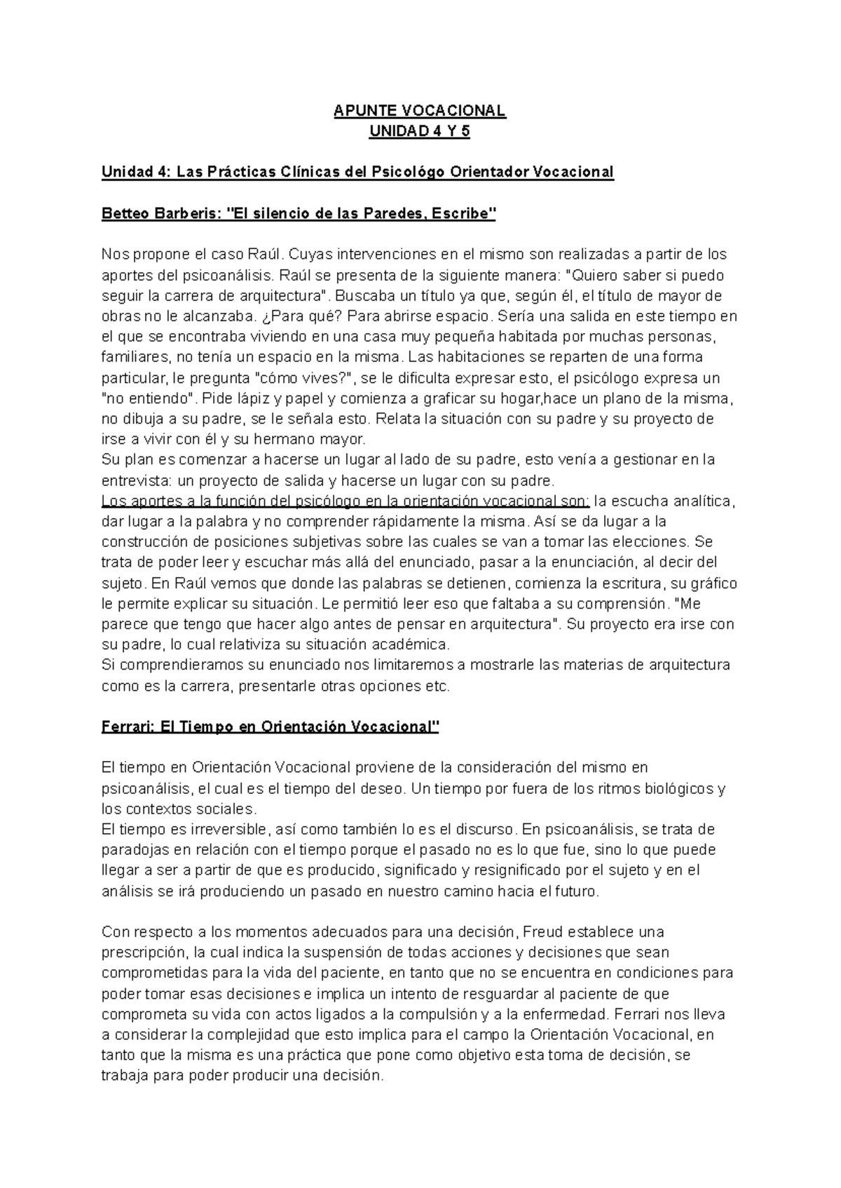 Apunte Vocacional - Resumen Unidad 4 y 5 - APUNTE VOCACIONAL UNIDAD 4 Y ...