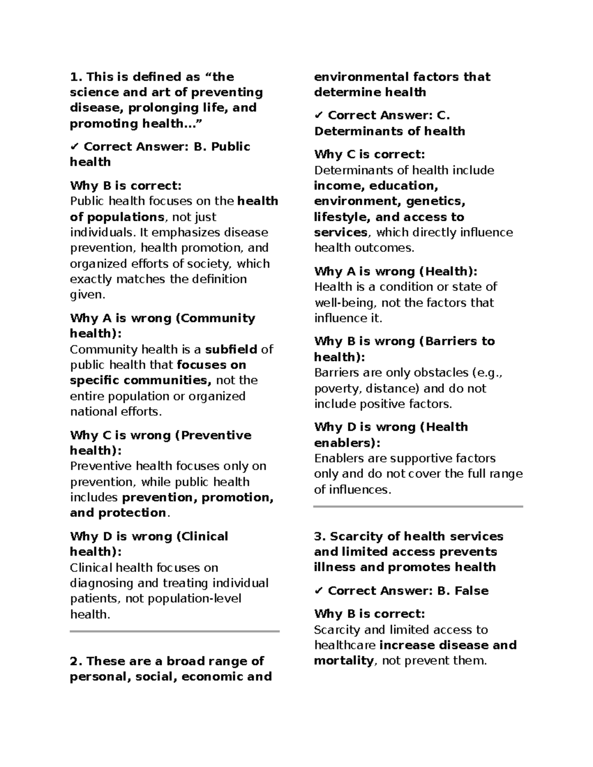 Exam Review on CHN - Public Health Concepts and Practices - Studocu
