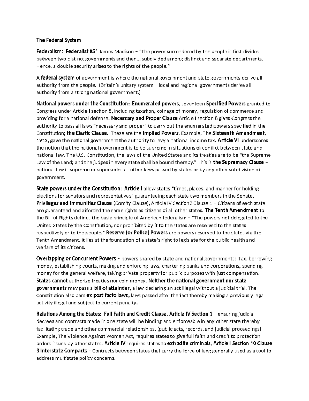 Federalism in the Supreme Court: Key Cases and Constitutional ...