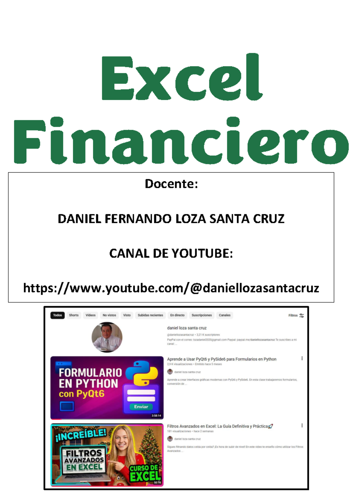 Práctica 05: Análisis de Hipótesis en Excel Financiero 01 - Studocu