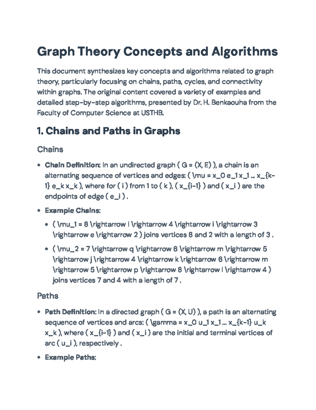 Graph Theory Concepts and Algorithms - CS 101 Lecture Notes - Graph ...