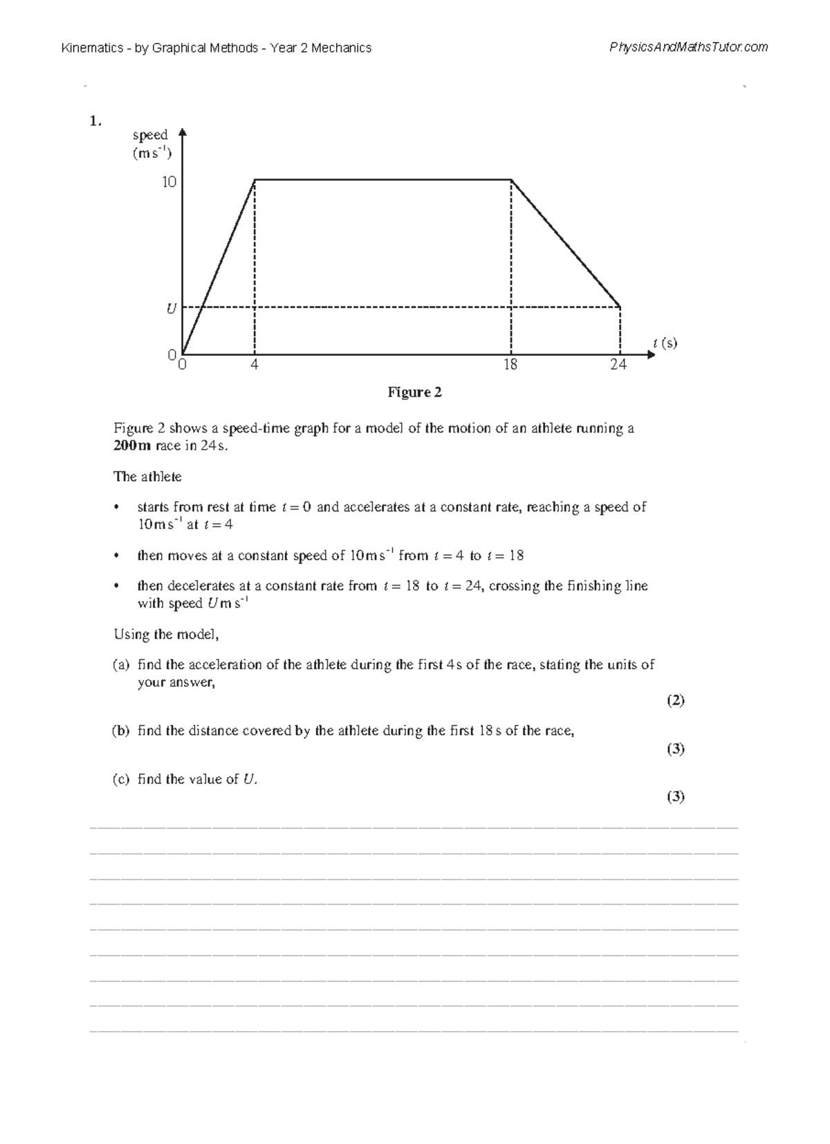 Kinematics - Graphical Methods Year 2 Mechanics QP - Studocu