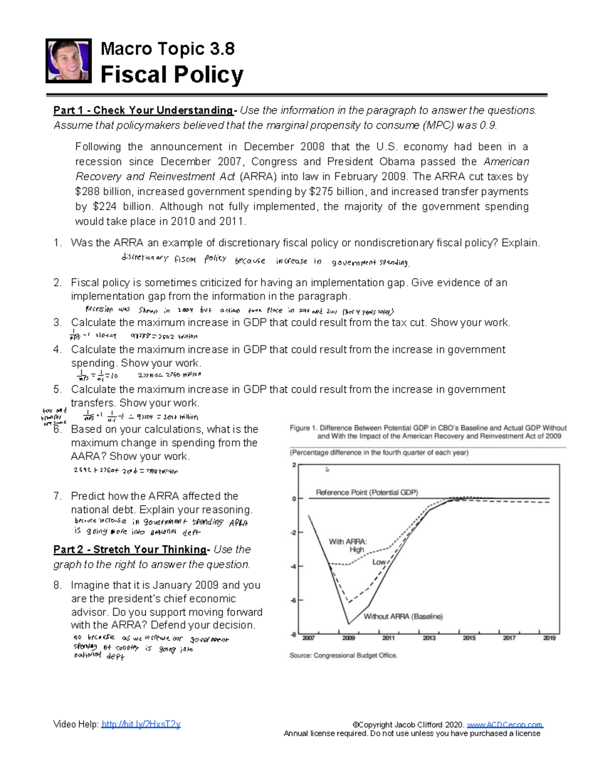 3.8 Macro Fiscal Policy Worksheet: Understanding ARRA & Its Impacts ...