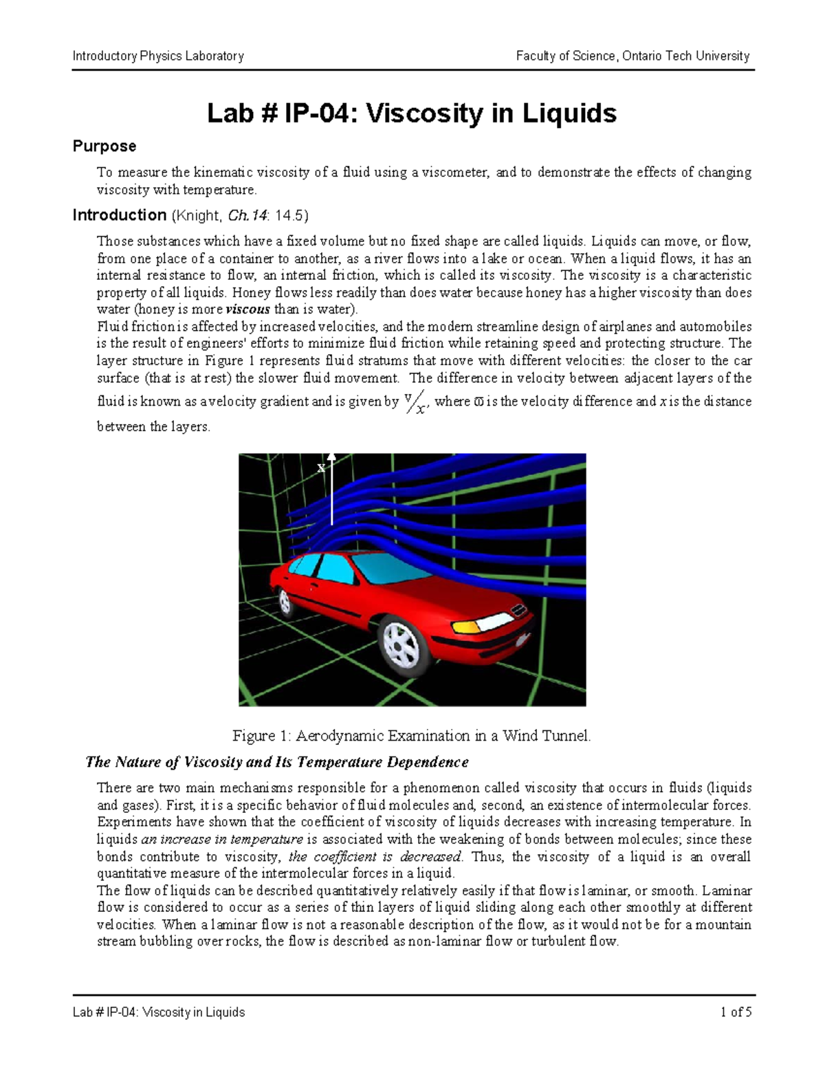 Viscosity Experiment Manual - Lab # IP-04: Kinematic Measurement ...