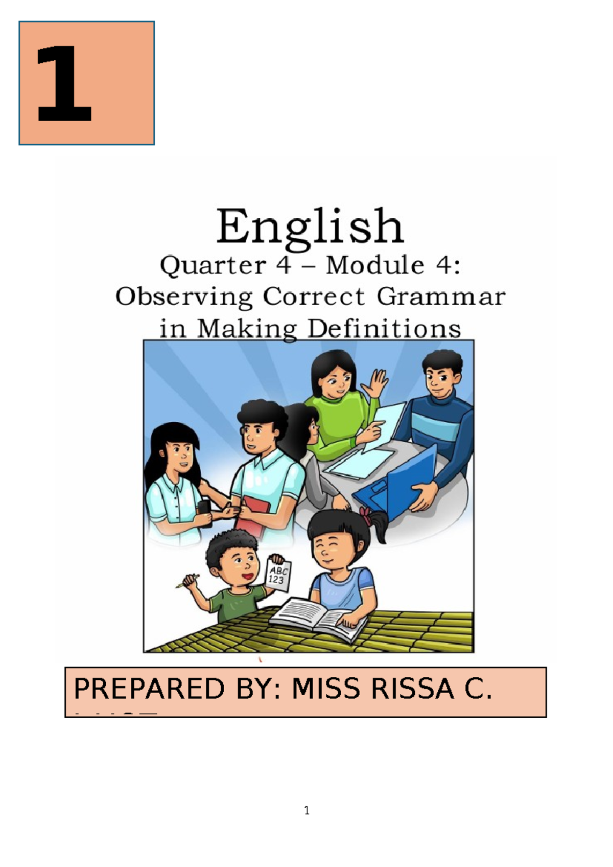 EN10G-IIa-29 Module 4: Observing Correct Grammar in Definitions - Studocu