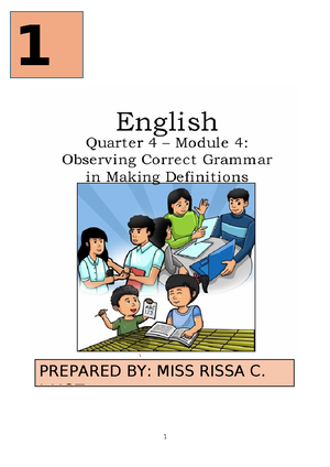 Q4-English-10 Module-4 - 10 English Quarter 4 – Module 4: Observing ...