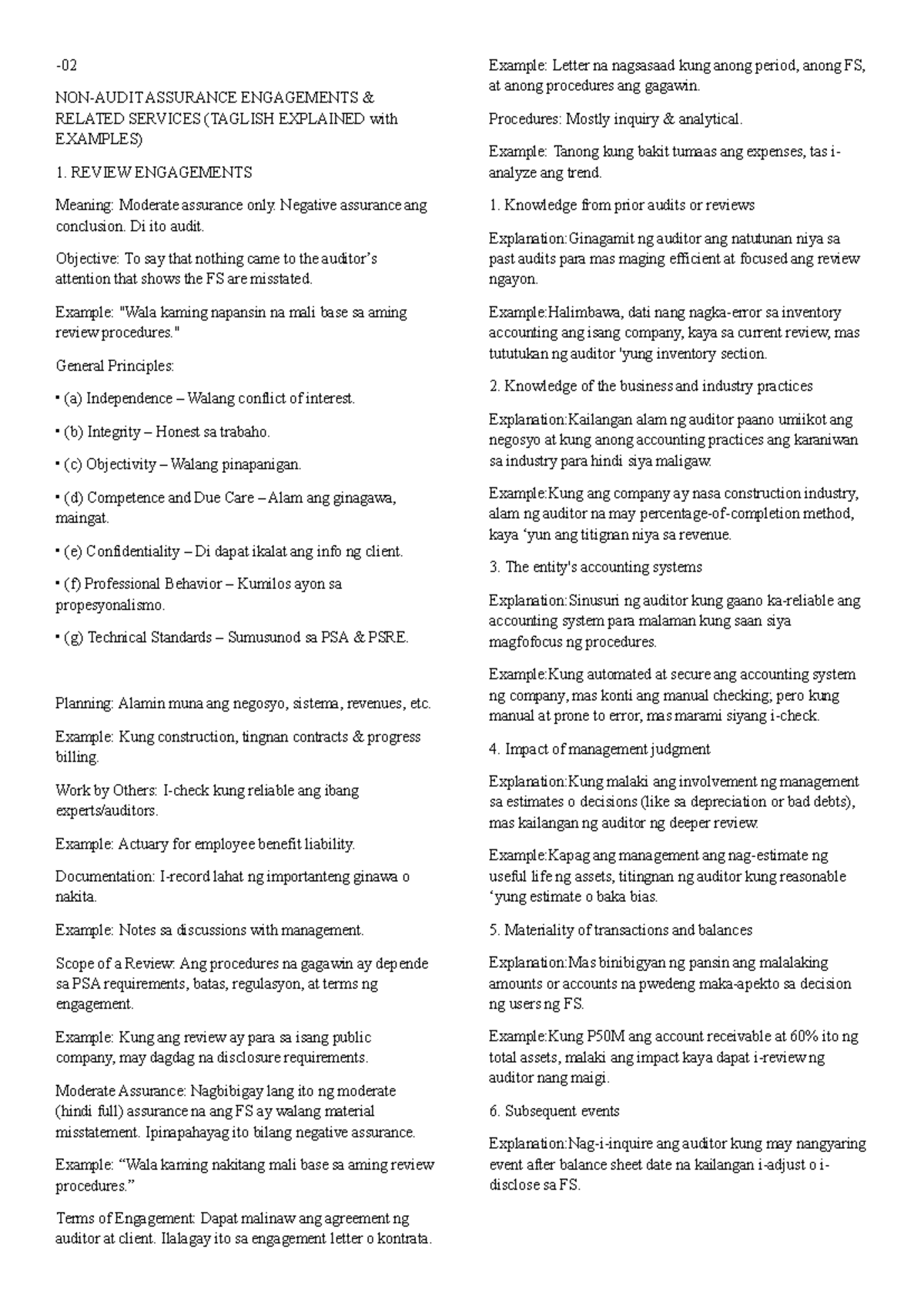 Audit 02: Non-Audit Assurance Engagements & Review Procedures Explained ...
