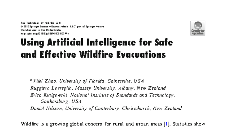 AI-Enhanced Wildfire Evacuation Models: A Comprehensive Review - Studocu