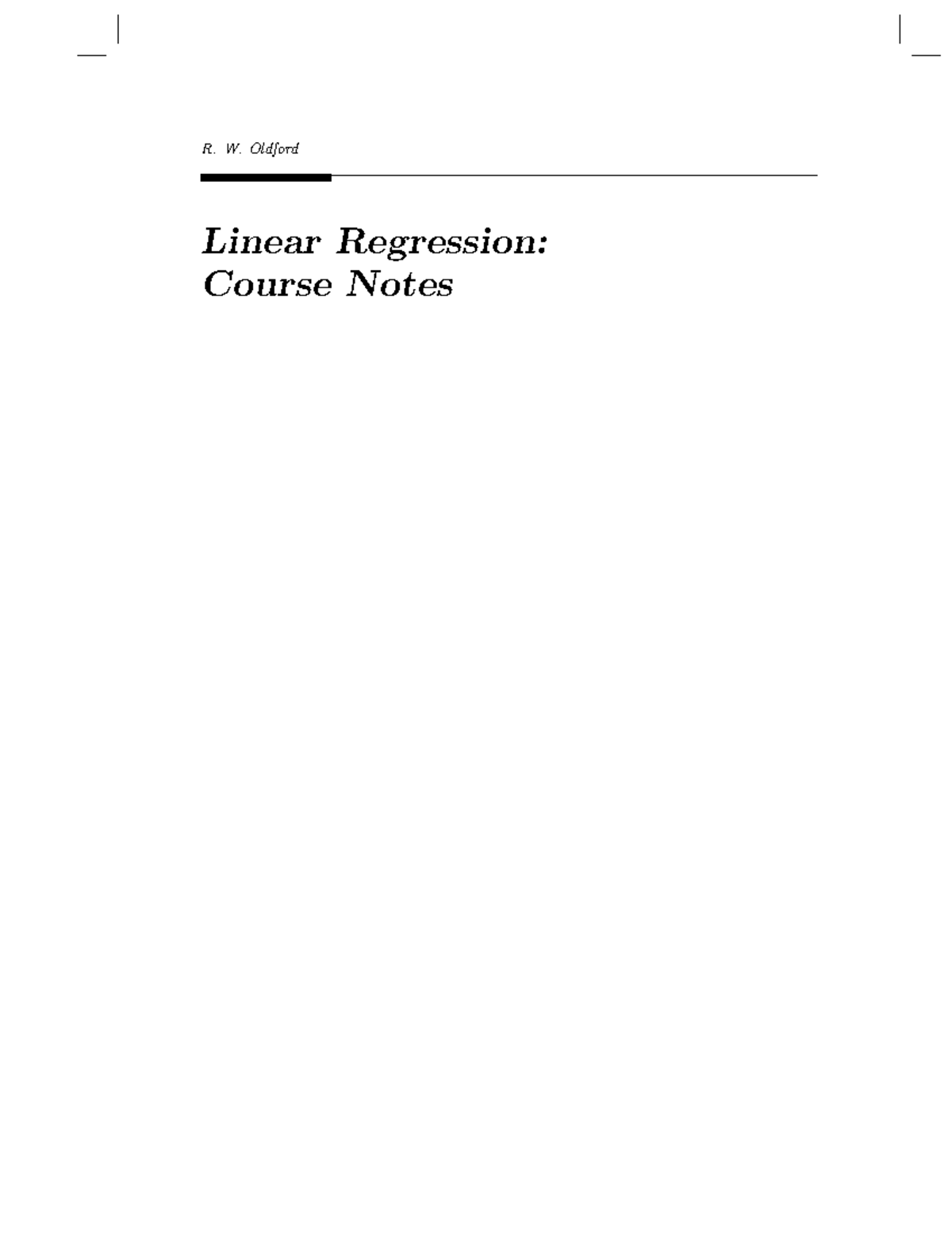 Linear Regression Course Notes: Assignment 1 Overview - Studocu