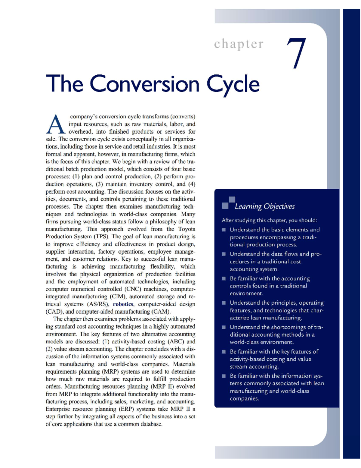 Chapter 7: The Conversion Cycle in Manufacturing (ACCT 101) - Studocu