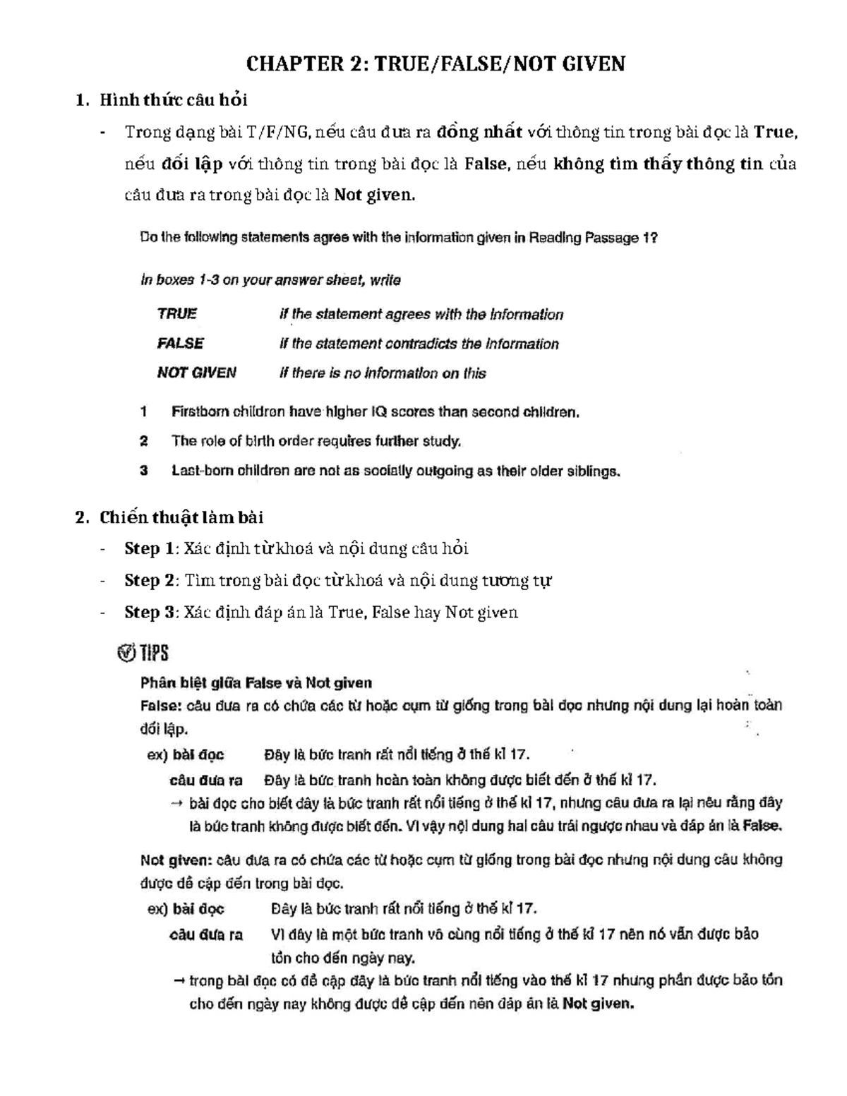 CHAPTER 2: TRUE, FALSE, NOT GIVEN - READING COMPREHENSION STRATEGIES ...