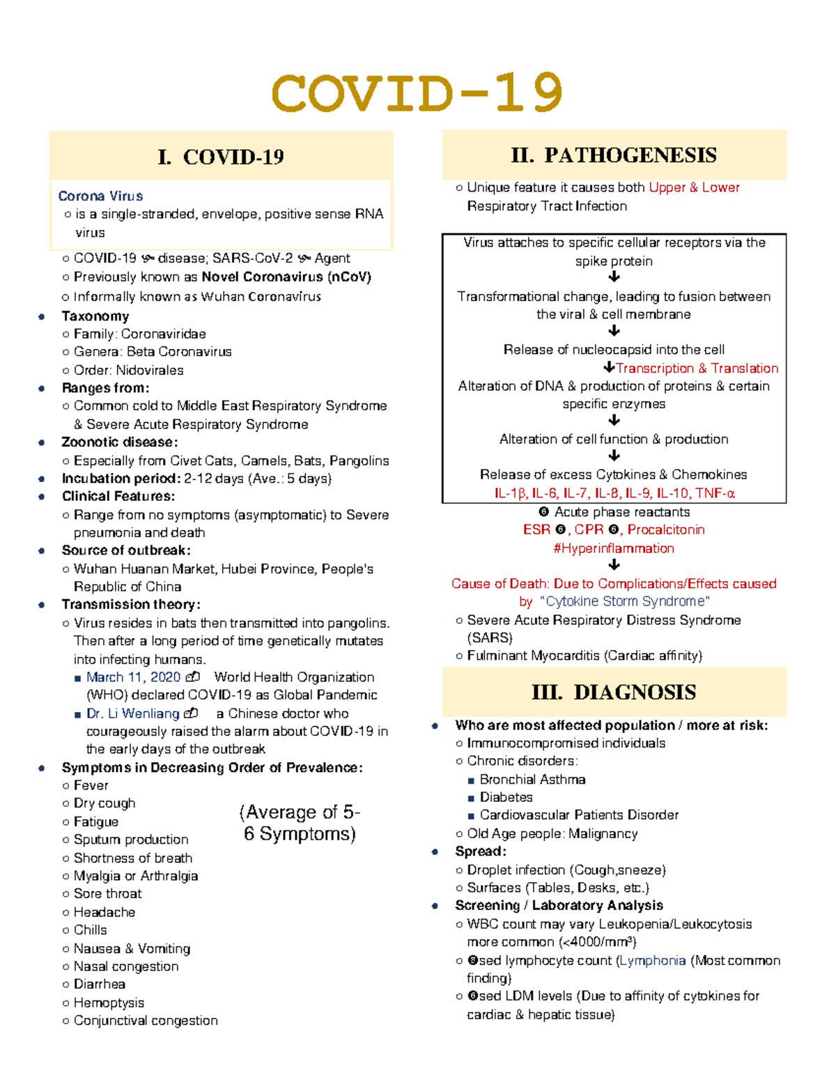 Covid-19 Pathogenesis and Variants: Comprehensive Study Notes (MED101 ...