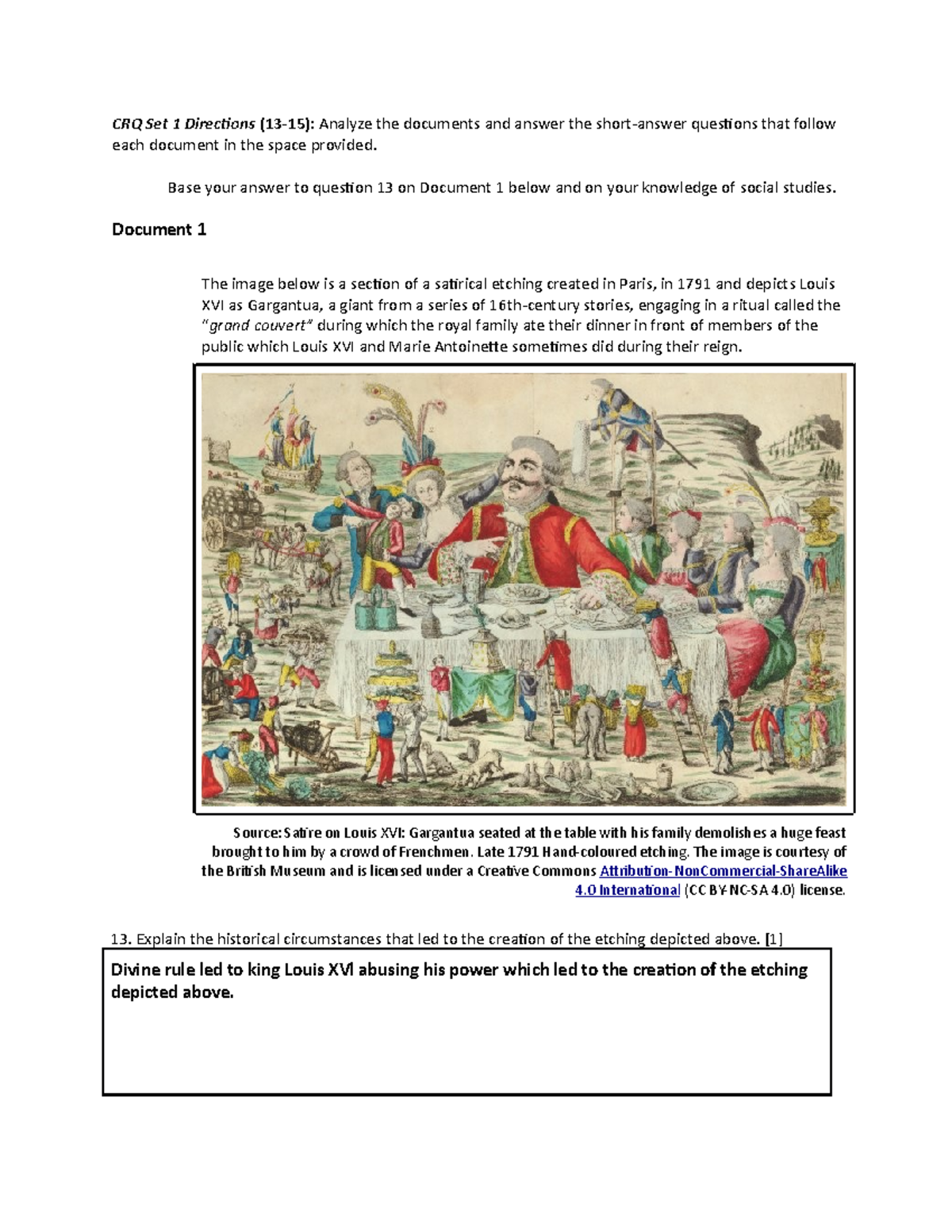 CRQ Practice Test Set 1 & 2 - Social Studies Analysis Questions - Studocu