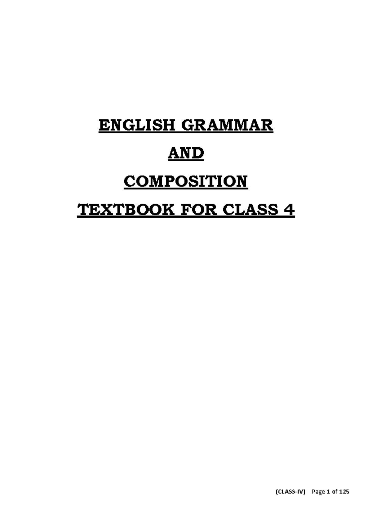 ENGLISH GRAMMAR & COMPOSITION TEXTBOOK FOR CLASS 4 - Studocu