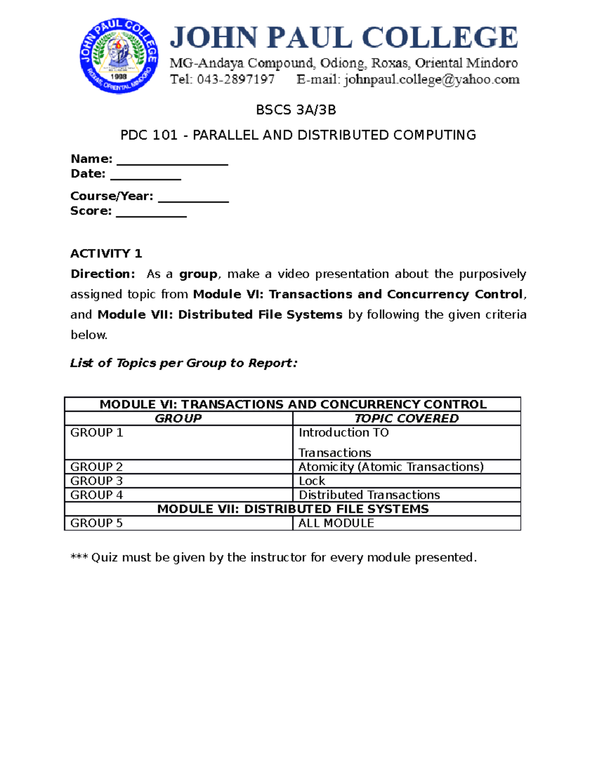 Final Act BSCS 3A & 3B - Video Presentation & Reflective Essay Guide ...