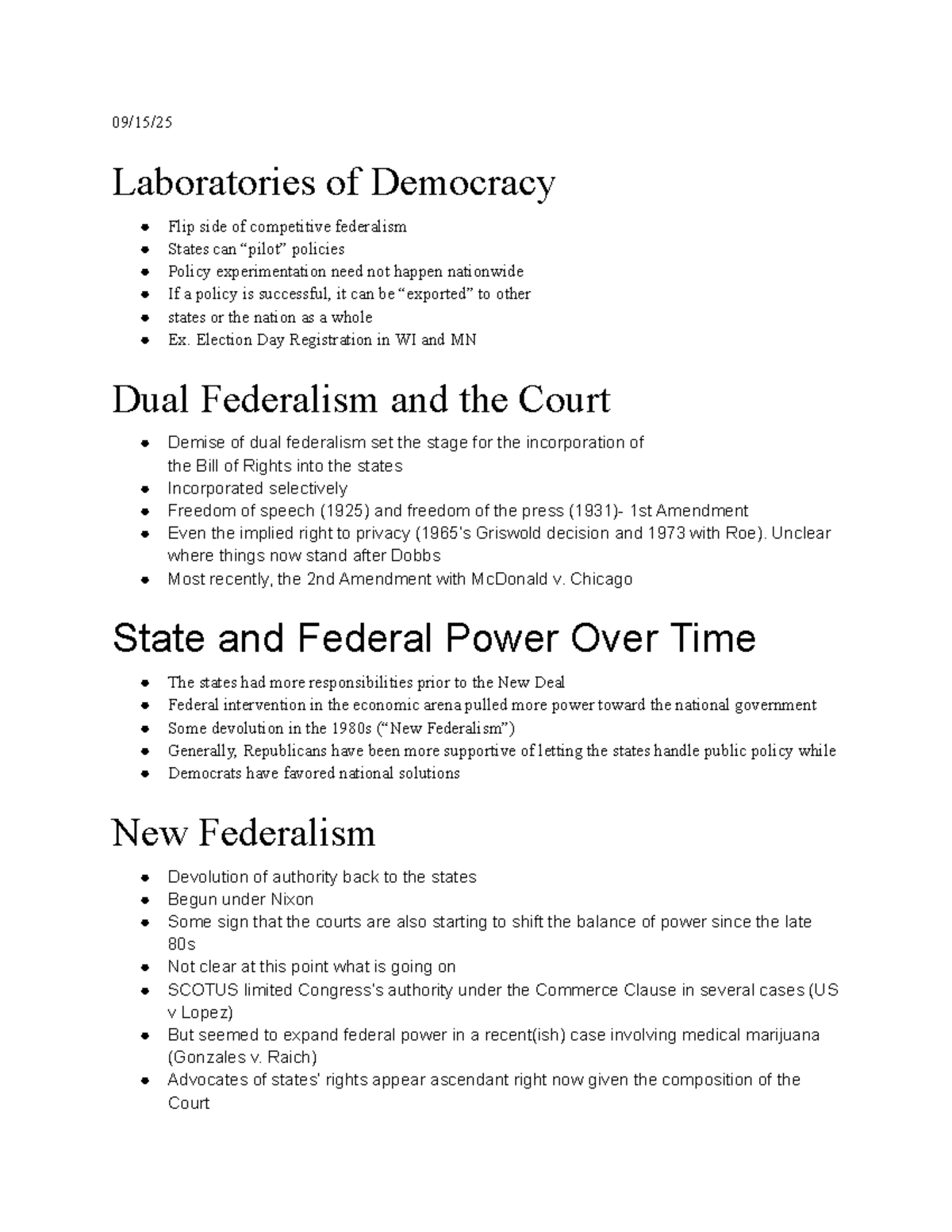 Exploring Federalism and Civil Liberties in PSC 101: Key Concepts - Studocu