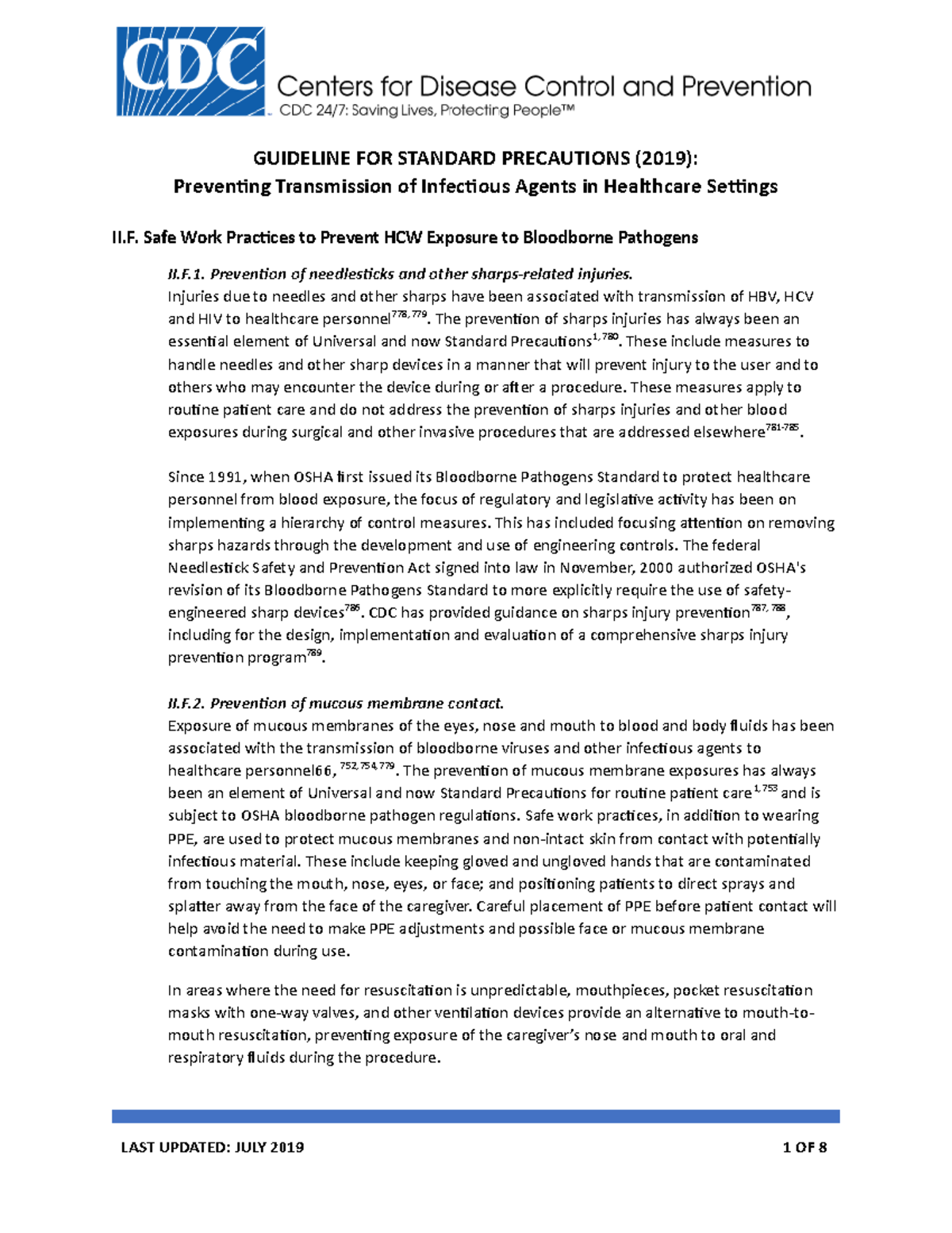 Isolation Guidelines Per CDC Guidelines - GUIDELINE FOR STANDARD ...