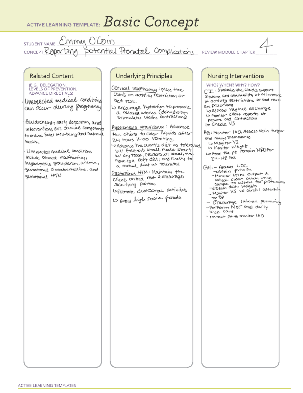 Basic Concept Reporting Potential Prenatal Conditions - NURS3800 ...