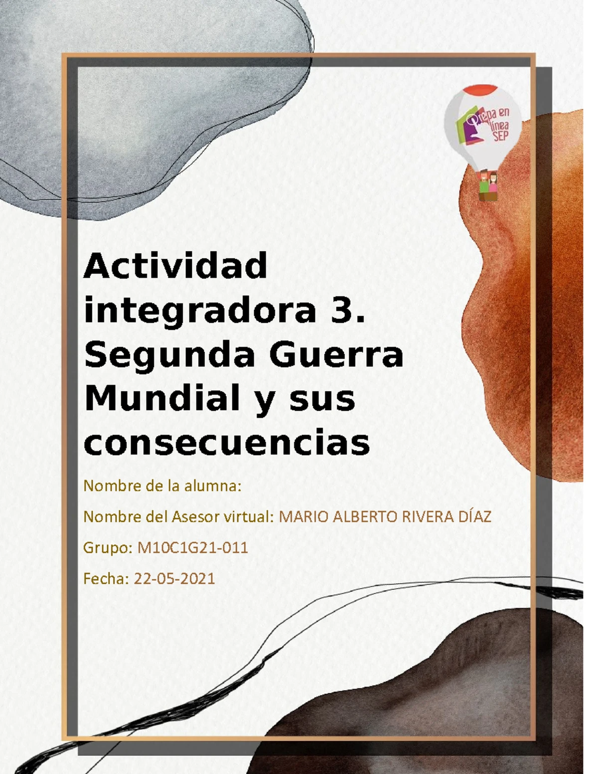 modulo 10 semana 1 ai 1 - Actividad Integradora ̈ 1 ̈ Modulo 10 Nombre ...