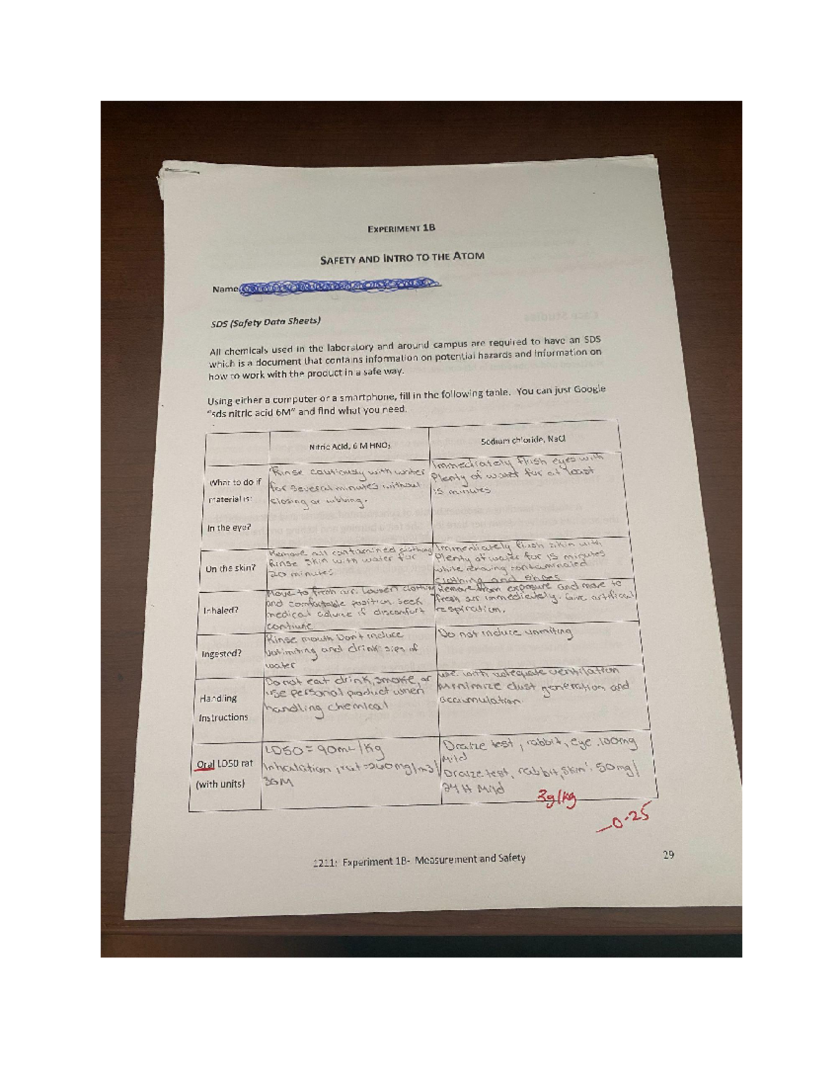 Experiment 1B- Measurement and Safety - EXPERIMENT 1B SAFETY AND INTRO ...