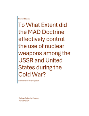 Modern History - Grade: 12 - Queensland Certificate of Education - Studocu