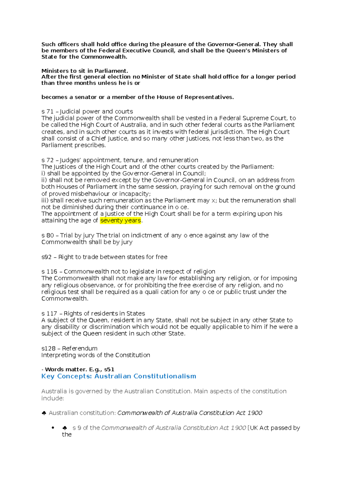 Commercial Law Notes: Key Concepts and Constitutional Provisions - Studocu