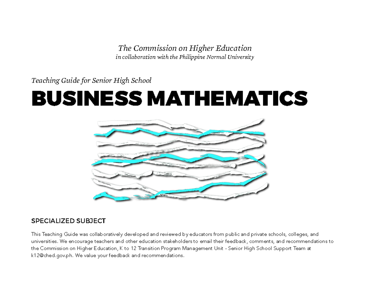 Teaching Guide: Business Mathematics (ABM_BM11) for Senior High School ...
