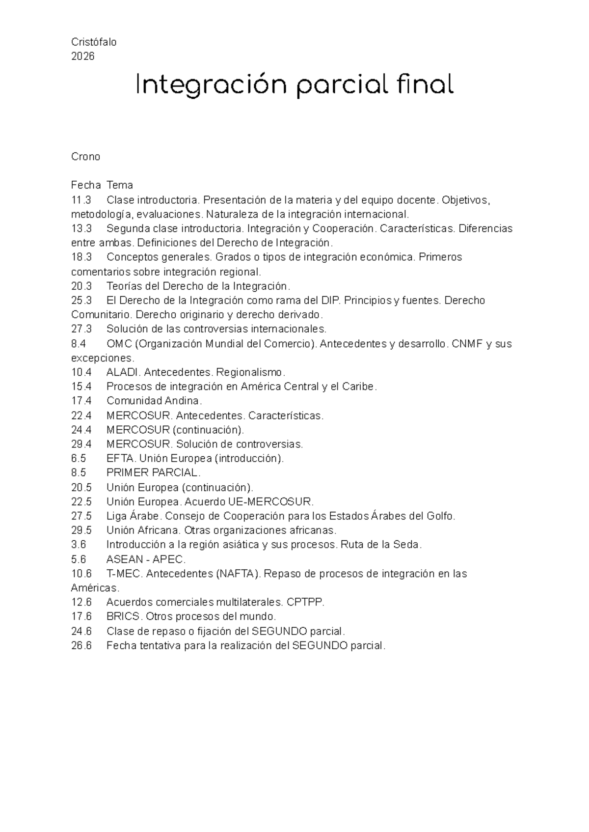 Cristófalo 2026 Integración Final - Apuntes de Teorías y Procesos - Studocu