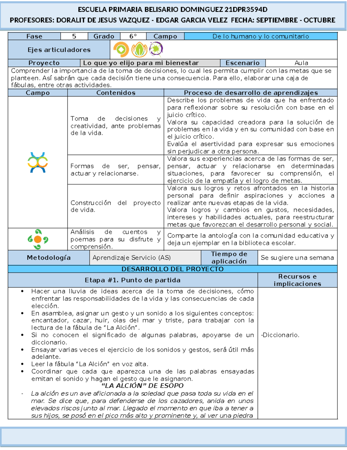 6to Grado - Proyecto "Lo que Elijo para Mi Bienestar" (2023-2024) - Studocu