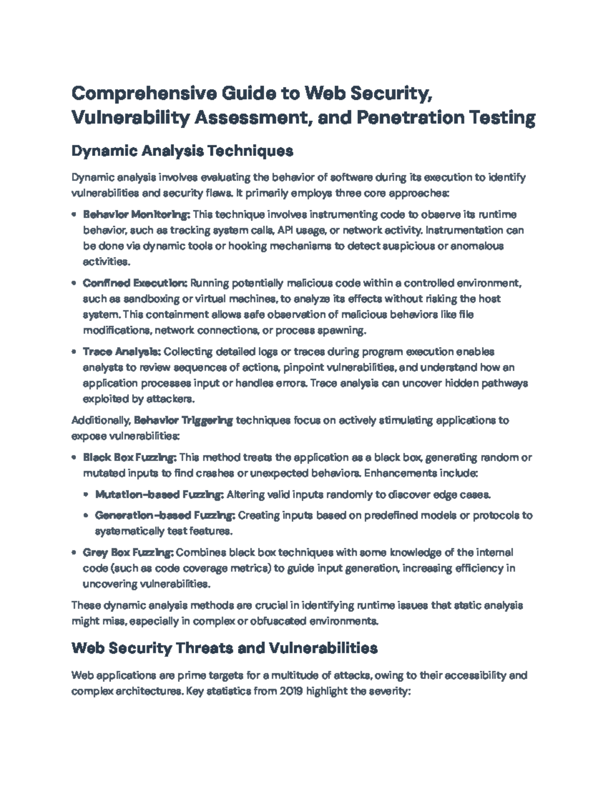 Comprehensive Guide to Web Security & Vulnerability Assessment Techniques - Studocu