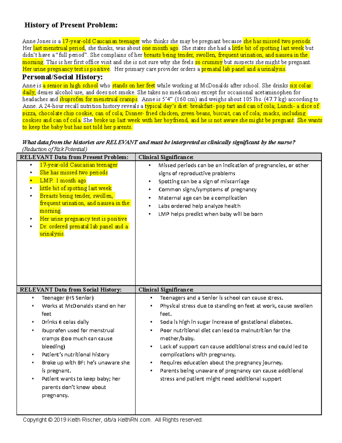 Antepartum Unfolding Case Study NUR 335 Module 1 - History of Present ...