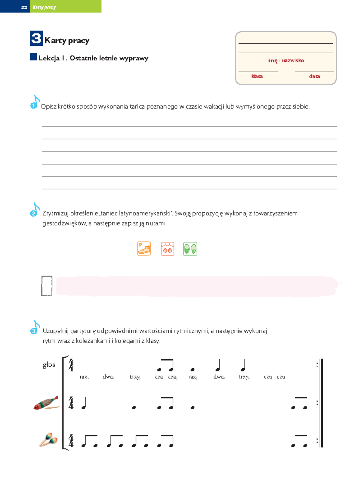 Lekcja Muzyki 6 - Karty Pracy 1 z Ćwiczeniami w różnych Tematach - Studocu
