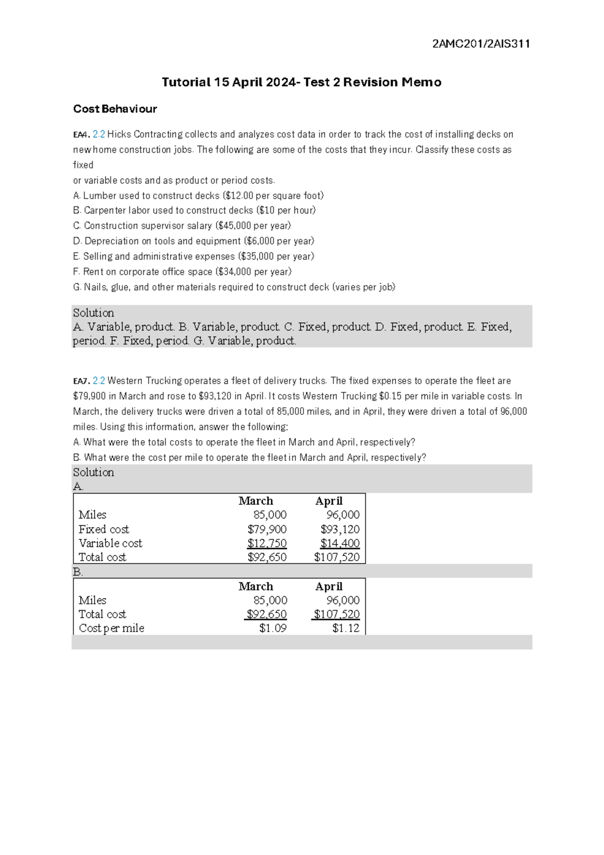 Tutorial 15 Apr 2024 - Test 2 Revision Memo with Solutions - Studocu