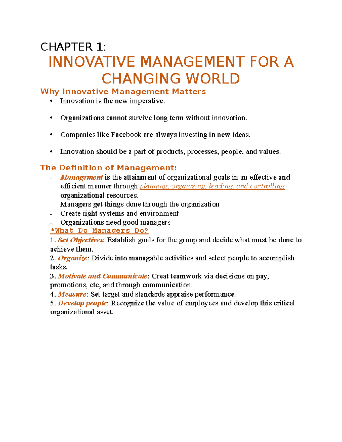 Innovative Management for a Changing World - CHAPTER 1: INNOVATIVE ...