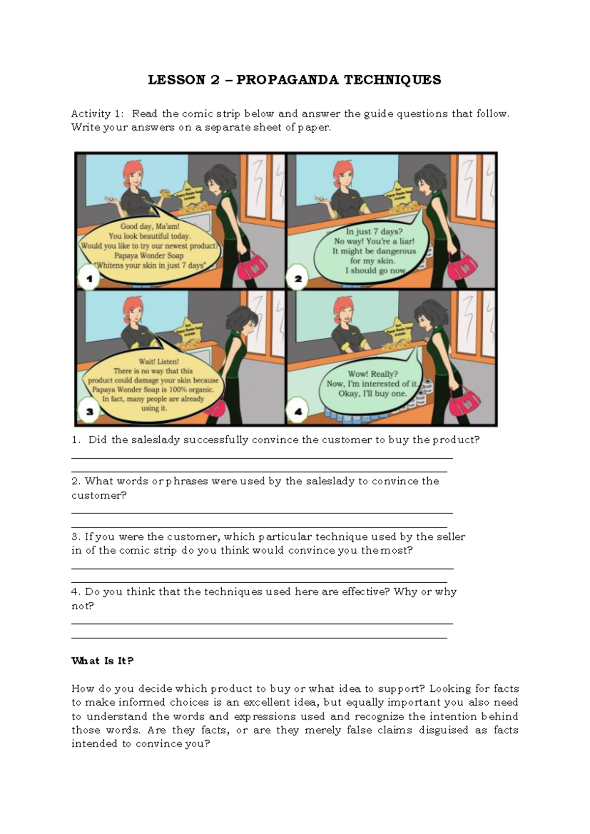 Module-2 Q3 Lesson: Understanding and Analyzing Propaganda Techniques ...