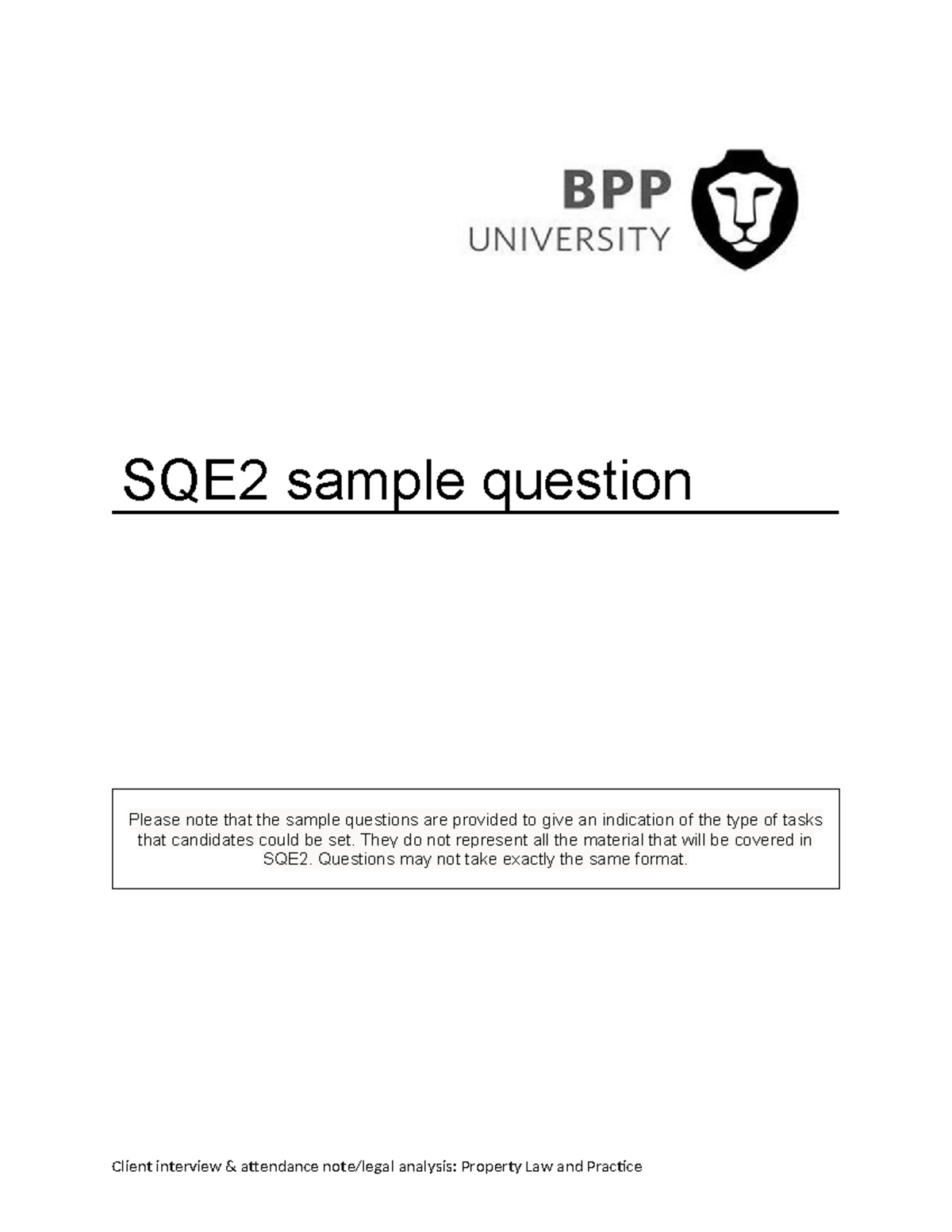 SQE2 Client Interview Analysis: Property Law & Practice Insights - Studocu