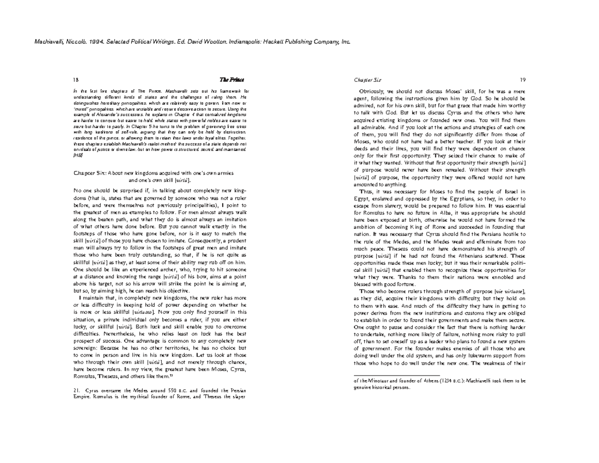 Machiavelli's The Prince: Key Insights on Power & Rule Strategies - Studocu