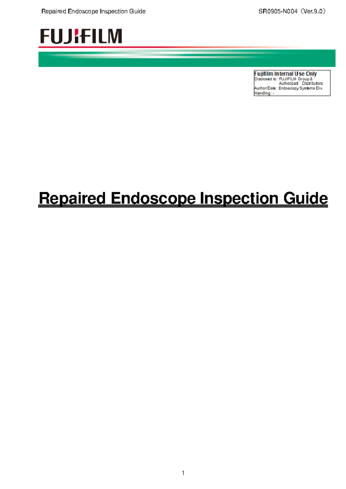 Repaired Endoscope Inspection Guide V.9.0: Comprehensive Manual - Studocu