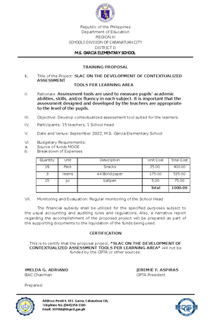 Project Proposal Basic Life Support - Republic of the Philippines ...
