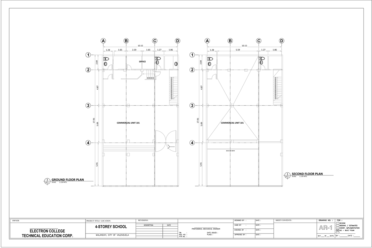 sample ar drawings - A 1 B C D 1 1. 10. 2 2. 3 4 4. 5. GROUND FLOOR ...
