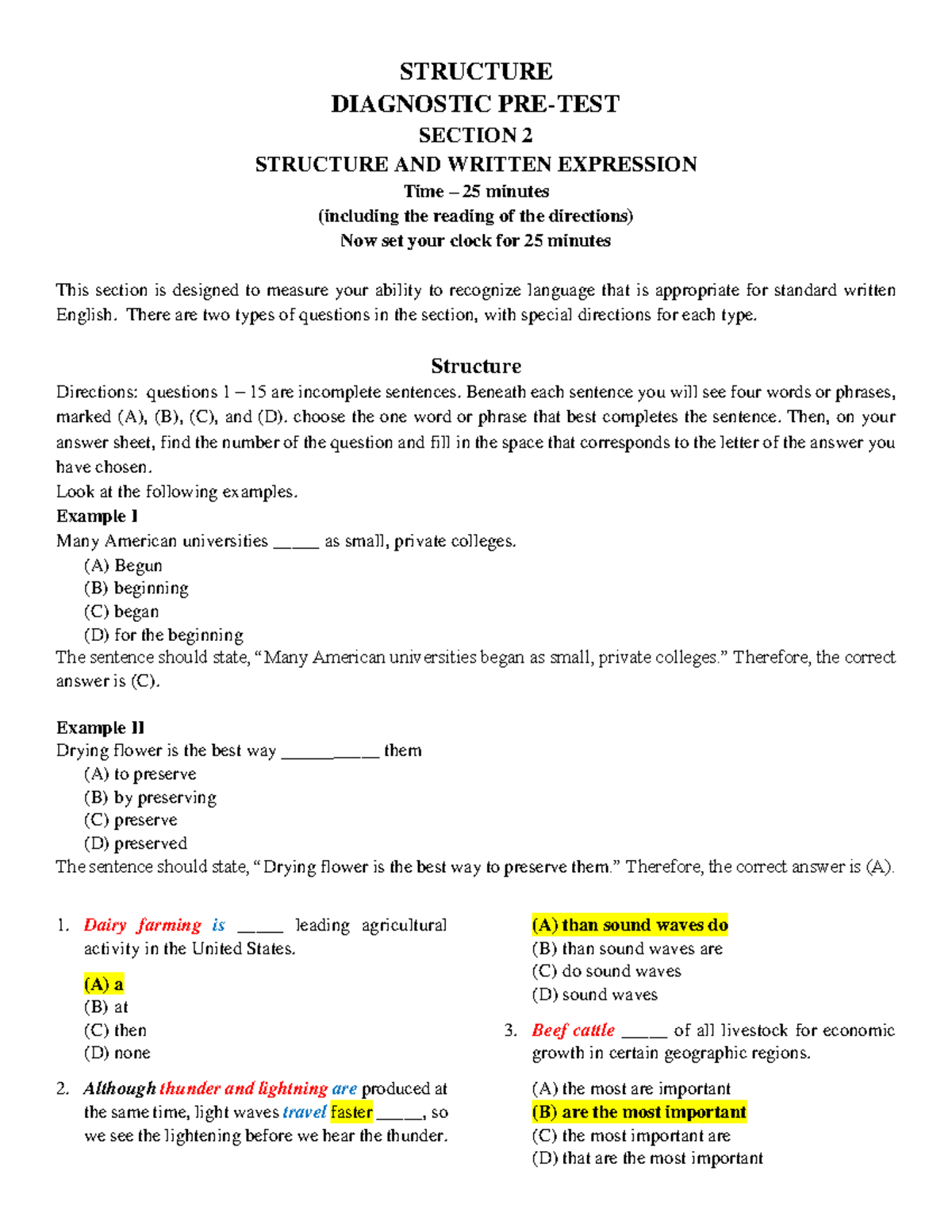 Pembahasan PRE-TEST Struktur dan Ekspresi Tertulis - Studocu