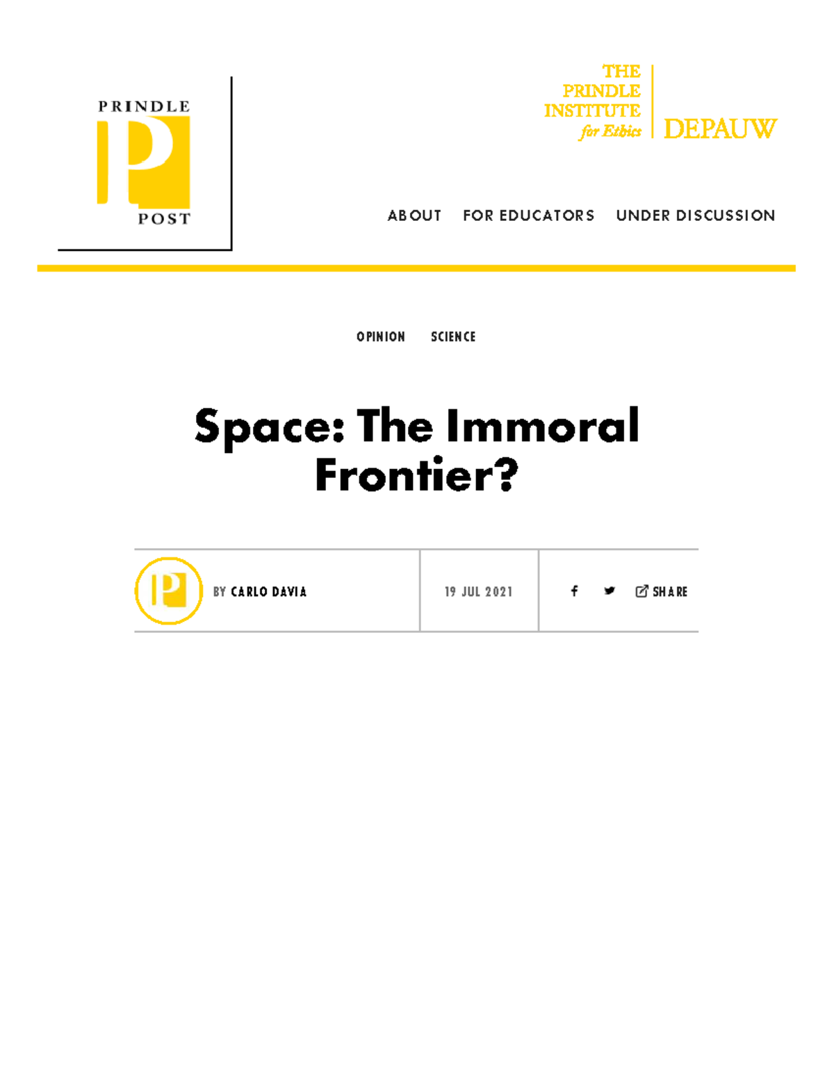 Space Exploration Ethics: The Immoral Frontier? - EDU 101 Discussion ...