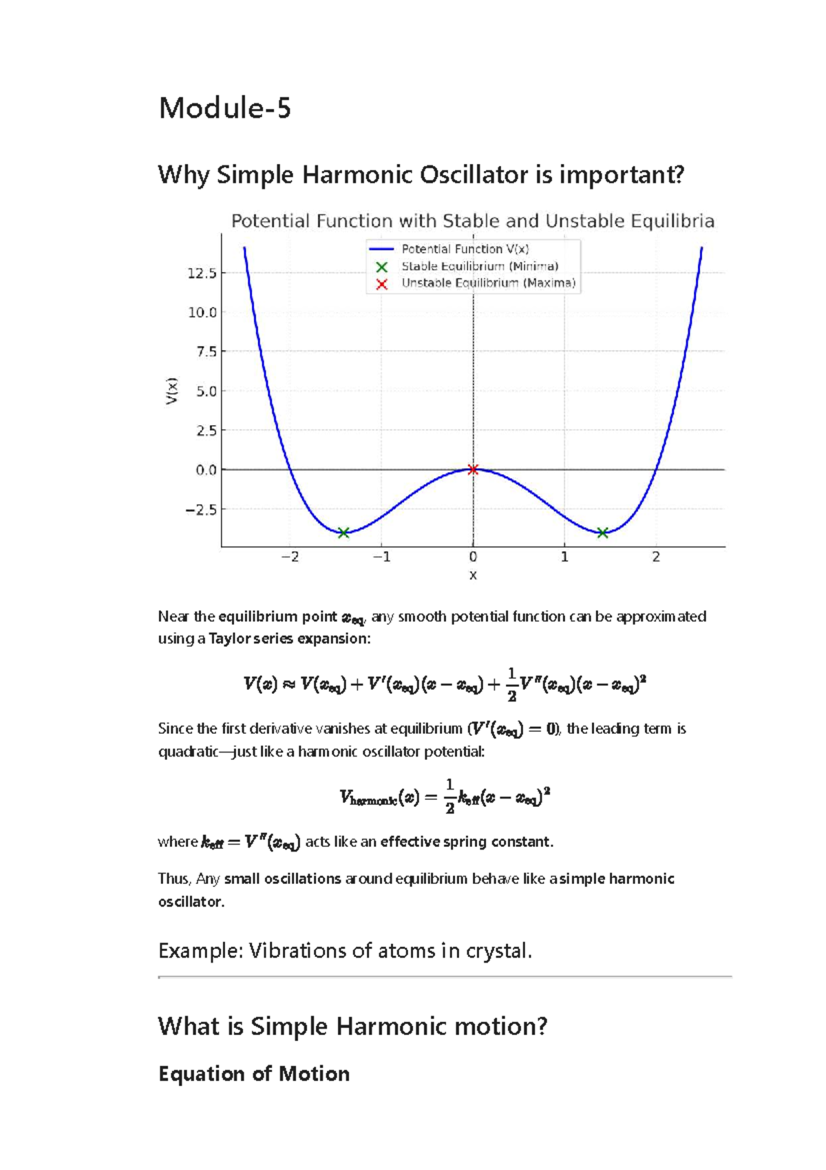 Mod-5 - Computational Physics Lecture Notes: Simple Harmonic Oscillator ...