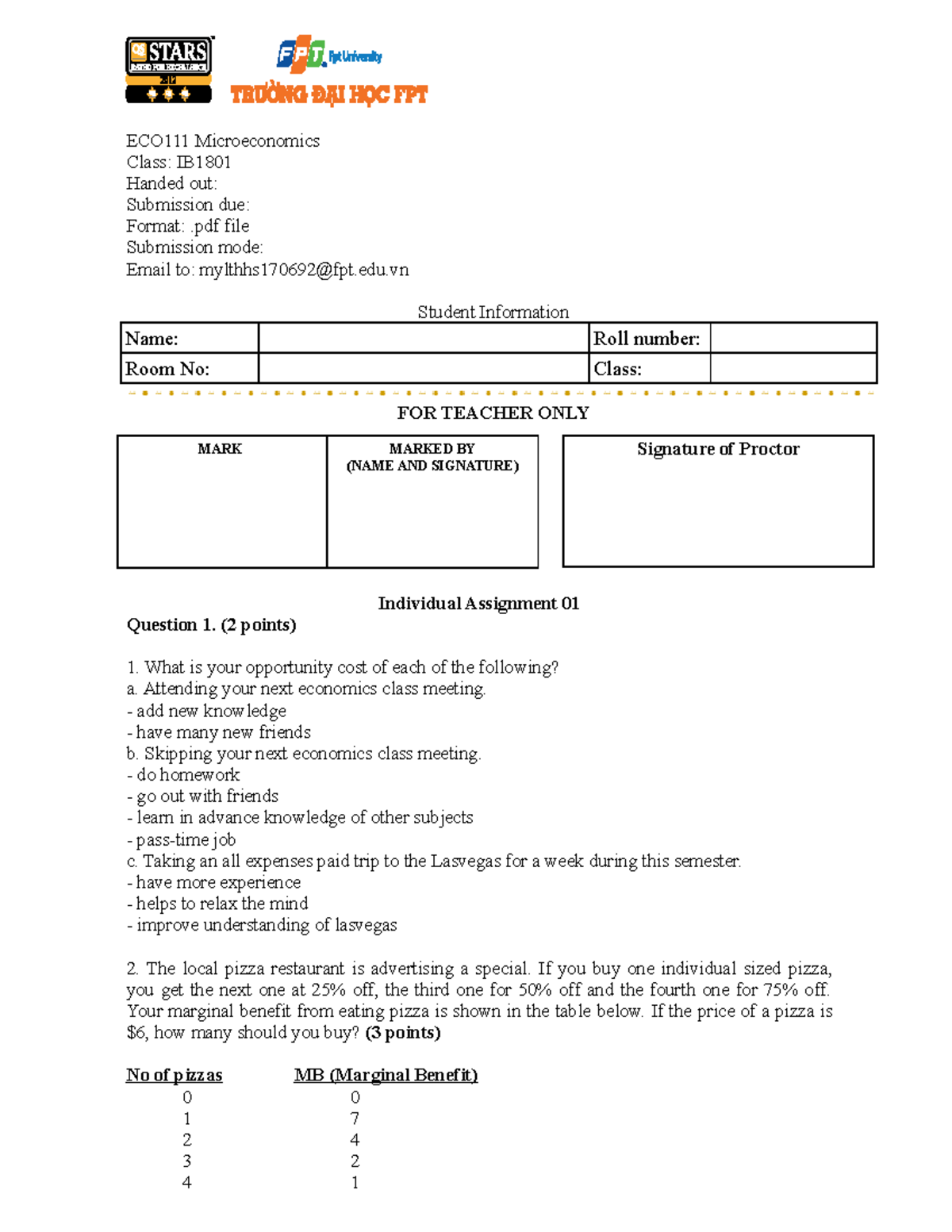 ECO111 Test 01 Individual Assignment 01 Spring 2023 - ECO111 ...