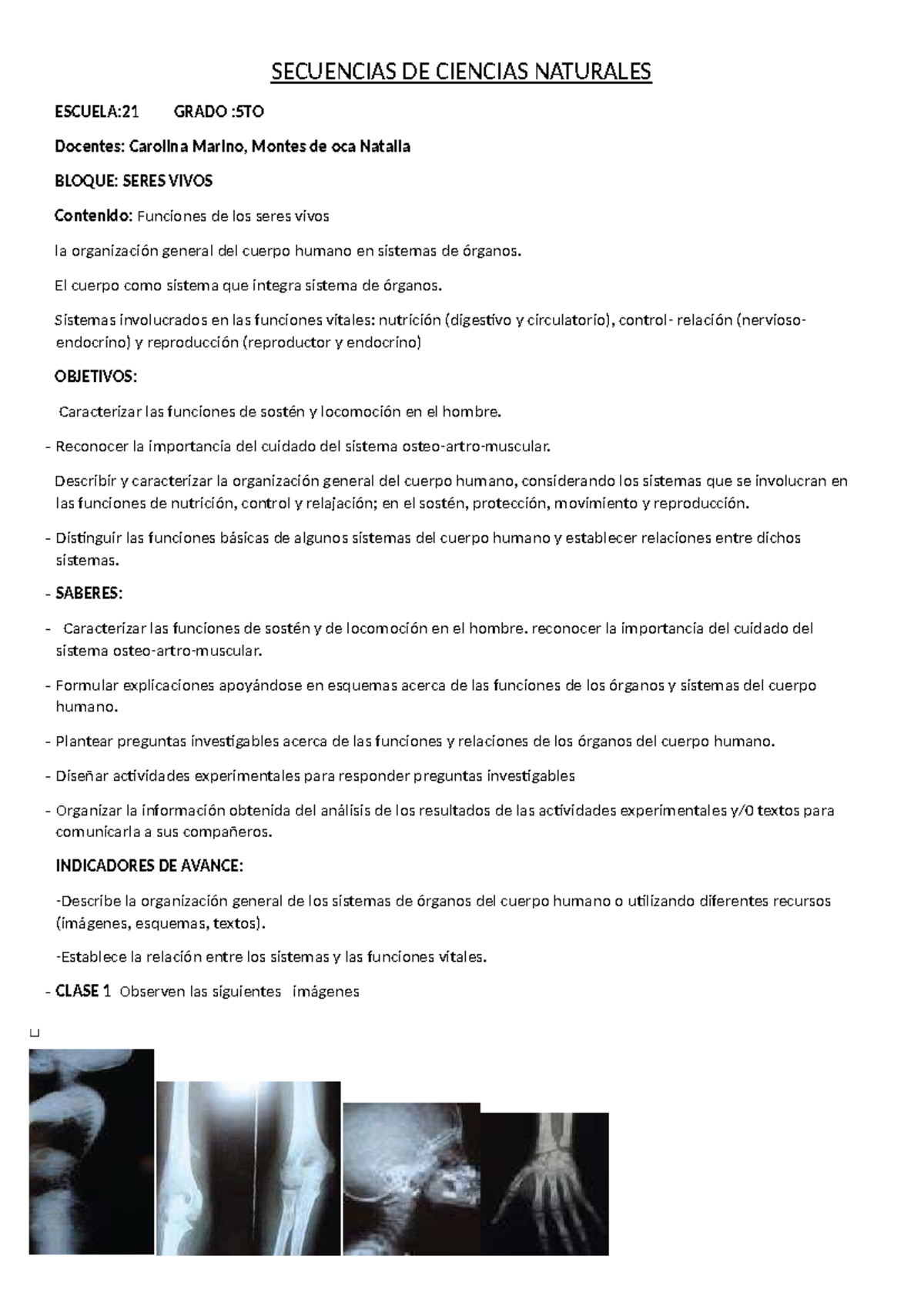 Secuencia Didáctica sobre el Cuerpo Humano - 5to Grado - Studocu