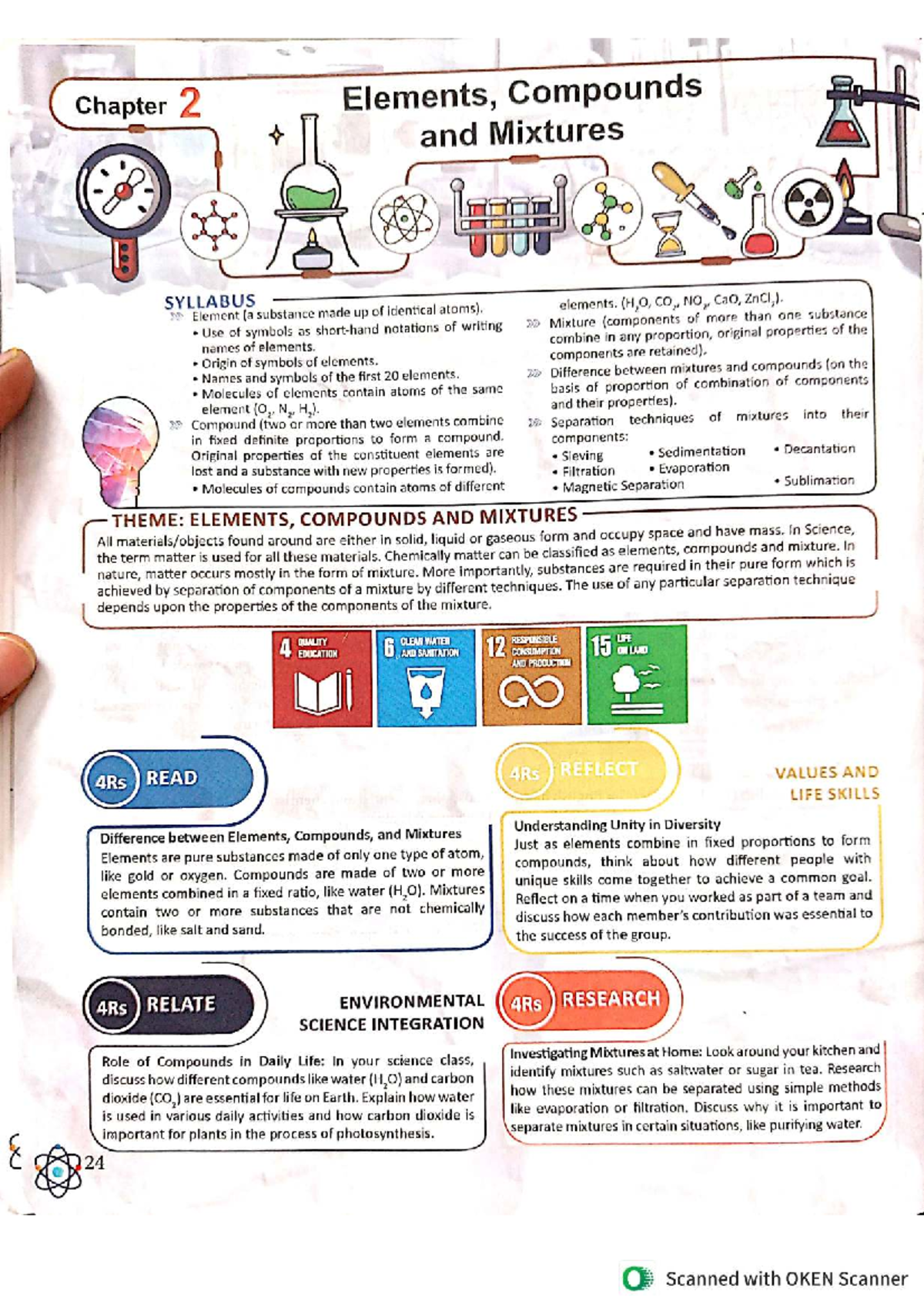 Chapter 2: Elements, Compounds, and Mixtures (SYLLABUS) - Studocu