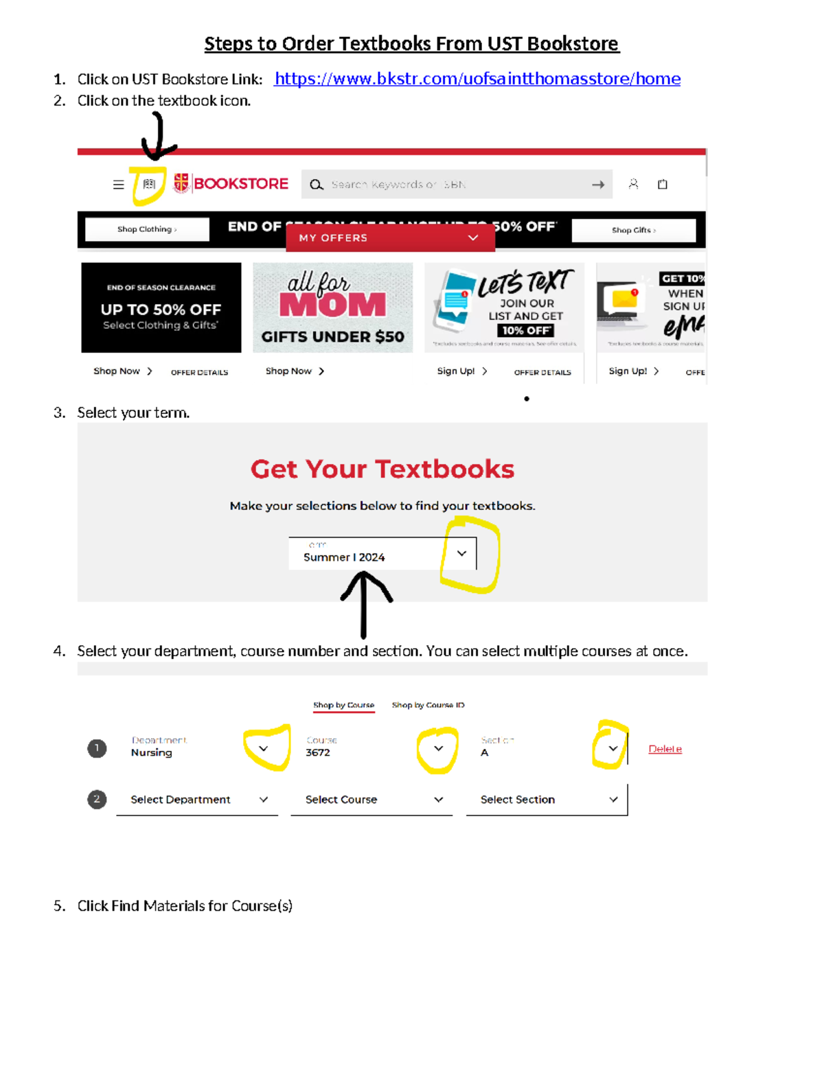 UST Bookstore: Steps to Order Textbooks for Classes - Studocu
