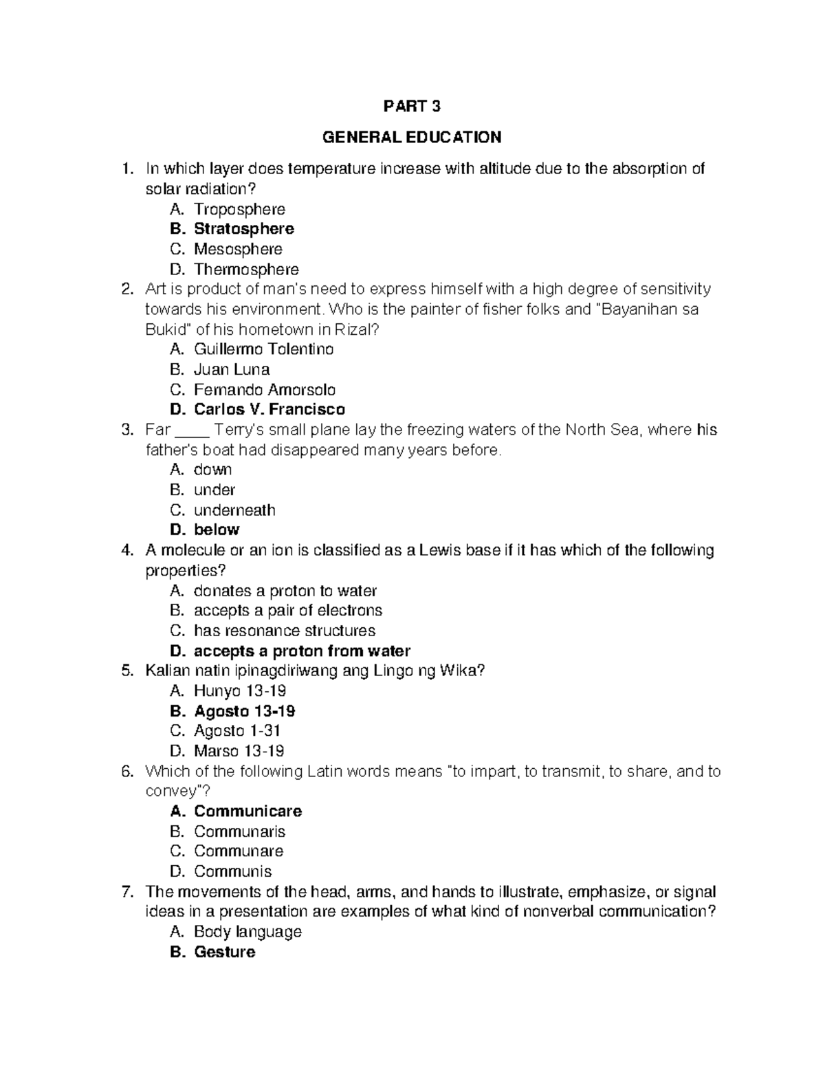 GEN ED 3 - Compiled Review for General Education Test Prep - Studocu